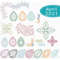 April 2021 Club Set - Curled Leaves and Vines 25-Pieces - Pro-Stitcher