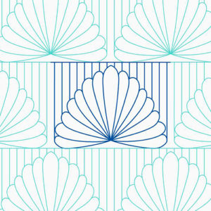 River Reflections Border 1- Lined Feathers - Pro-Stitcher