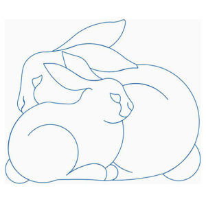 Two Bunnies Block - Pro-Stitcher