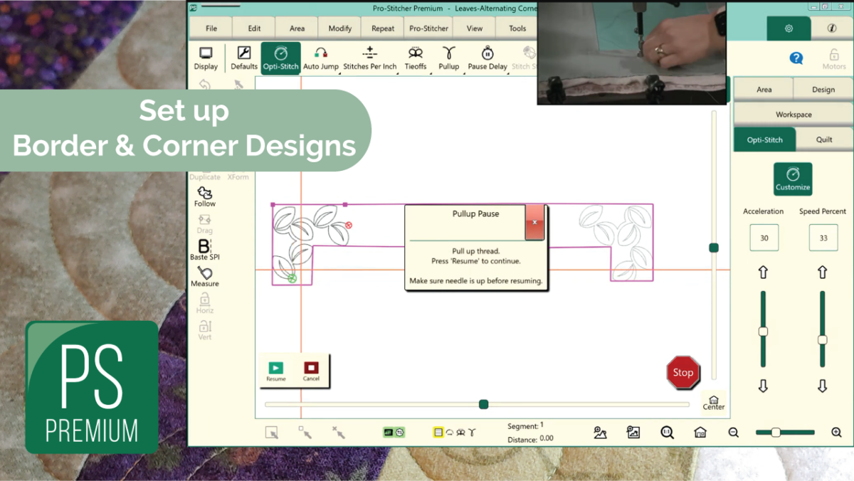 Setting Up A Border with Corners - Pro-Stitcher