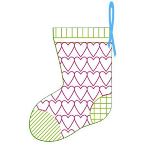 Mini Stocking 1 - Hearts - Pro-Stitcher