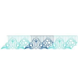 Crested Crane Border with Pebbles - Pro-Stitcher