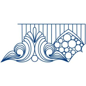 Crested Crane Border with Pebbles - Pro-Stitcher