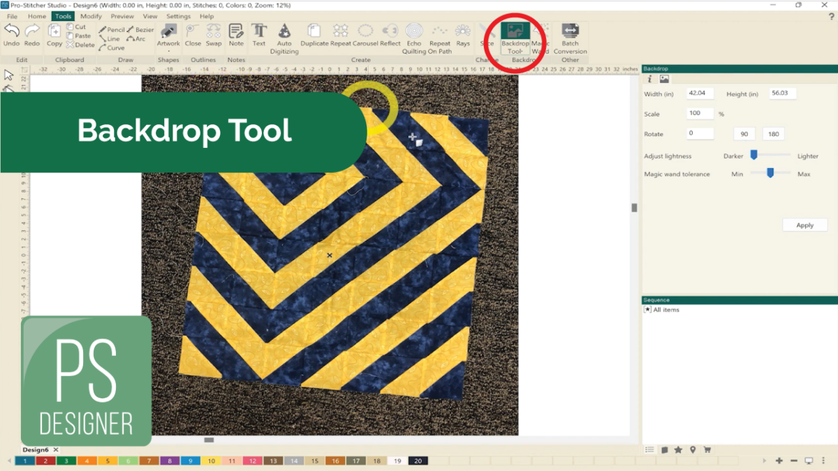Backdrop Tool - Pro-Stitcher