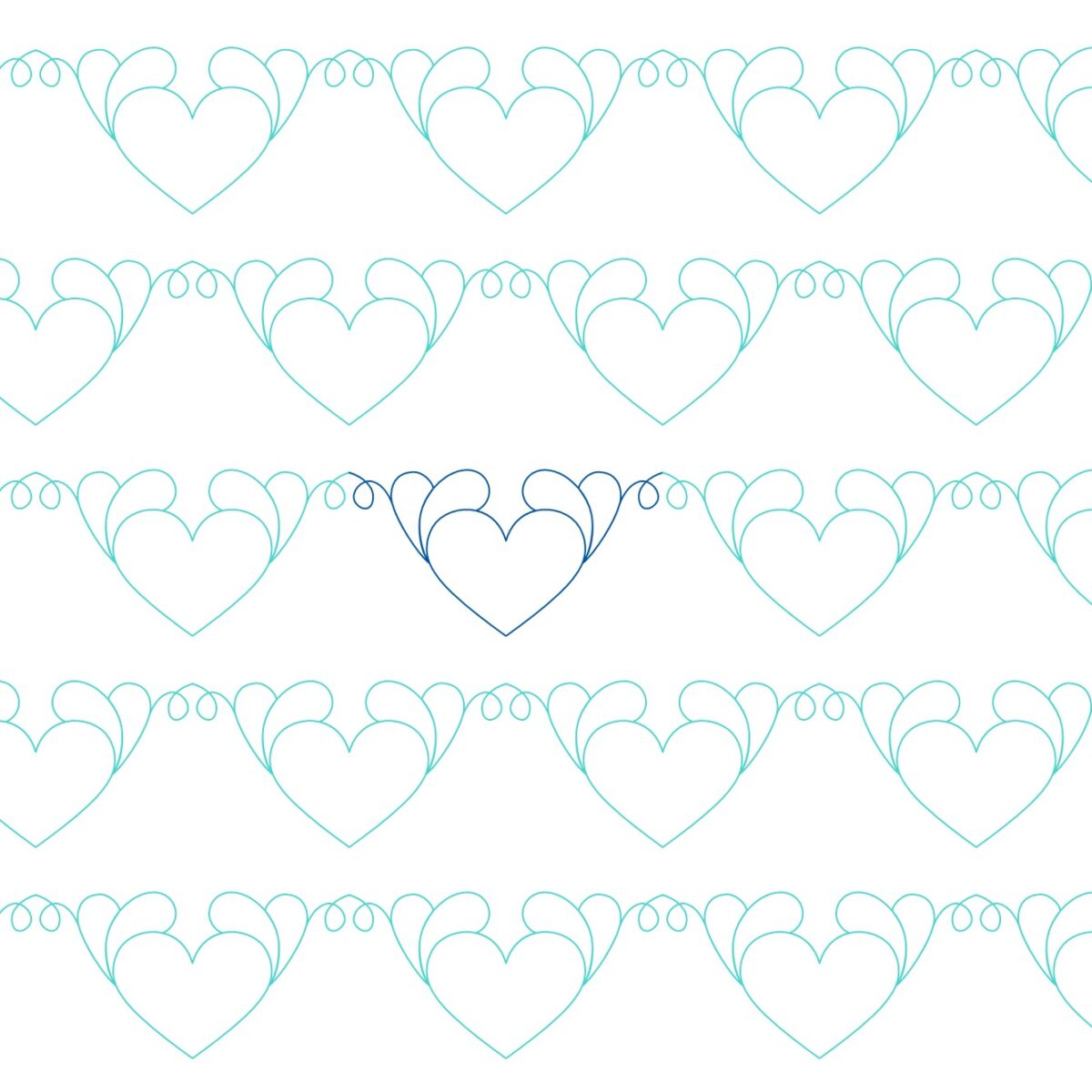 Feathered Hearts Border - Pro-Stitcher