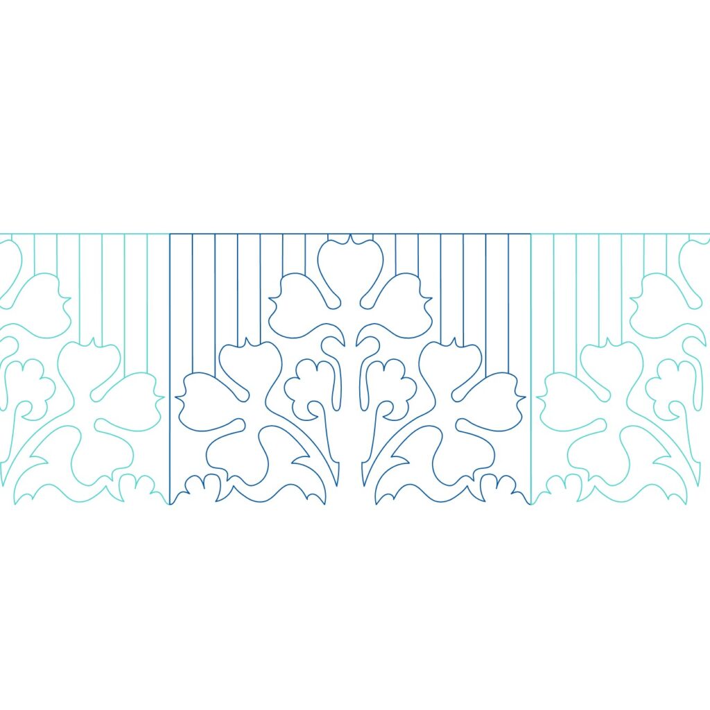 Leafy Piano Keys Border - Pro-Stitcher