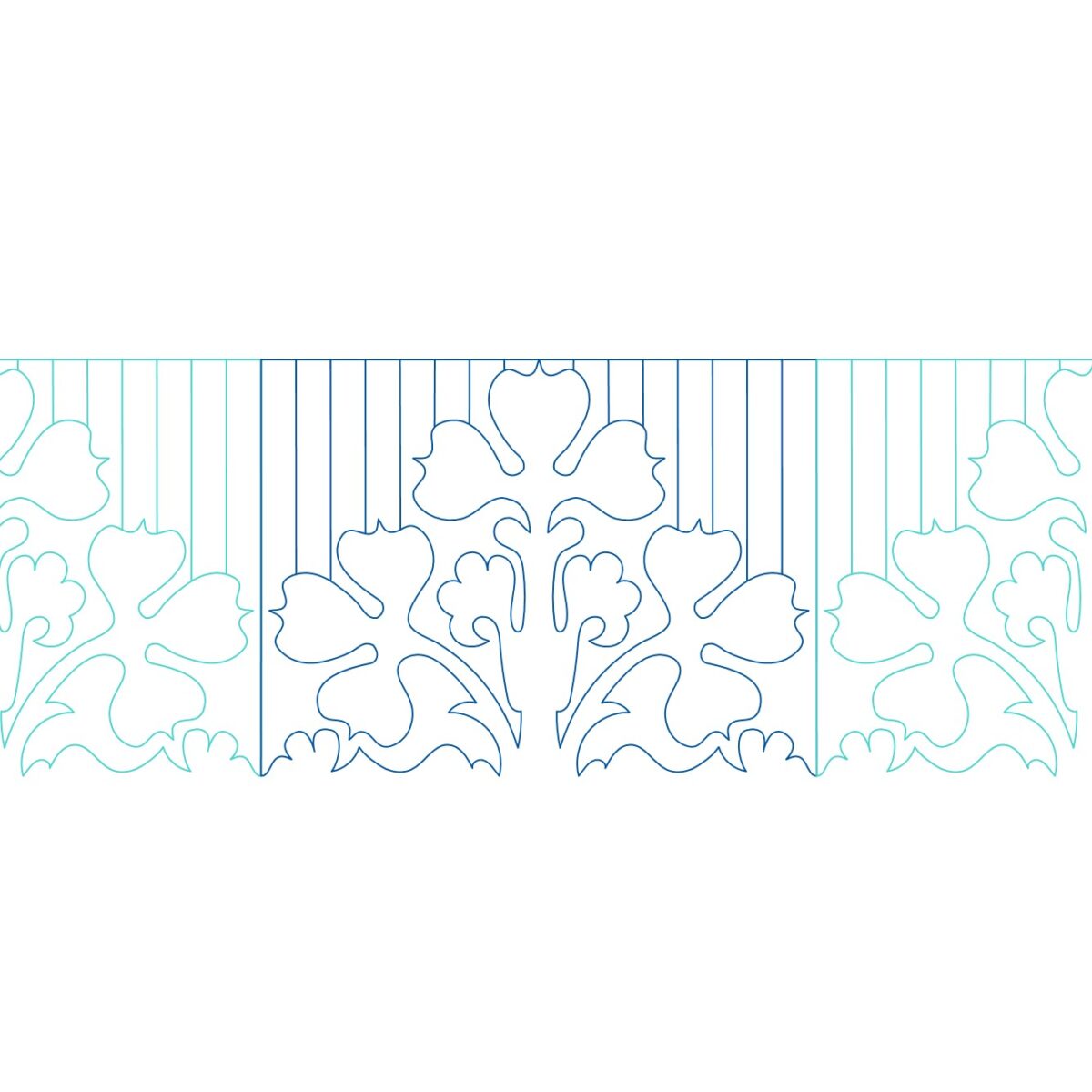 Leafy Piano Keys Border - Pro-Stitcher