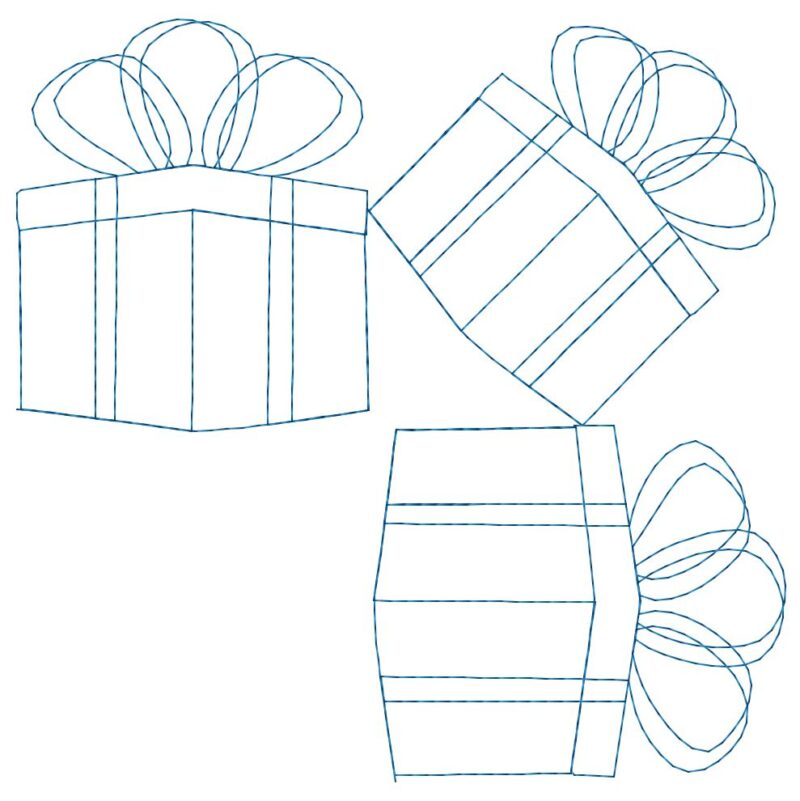 Present Border and Corner Set - Pro-Stitcher