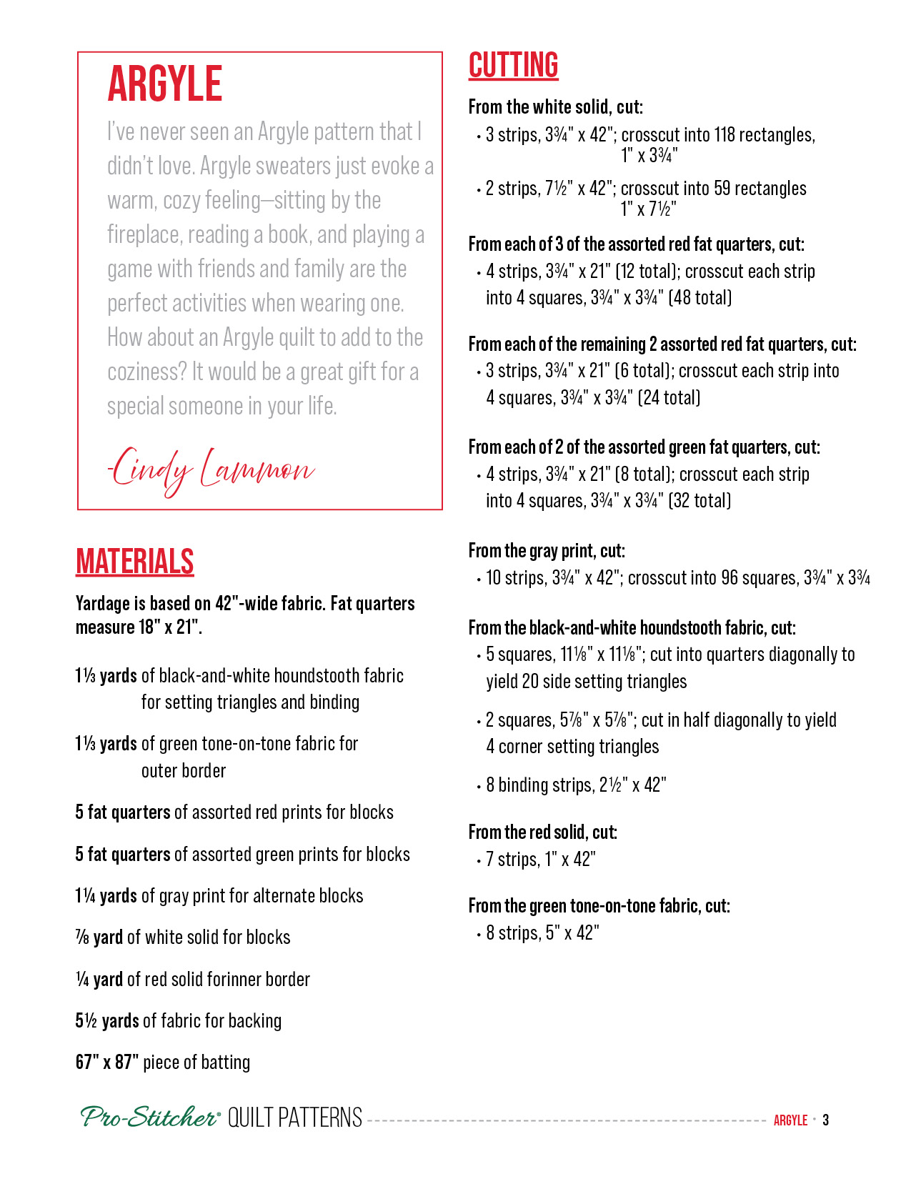 Argyle - Pro-Stitcher